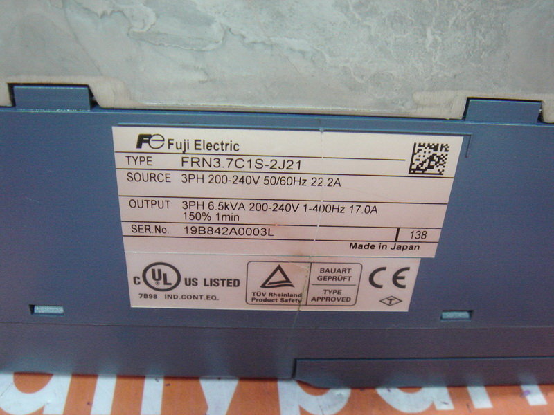 FUJI FRN3.7C1S-2J21 - PLC DCS SERVO Control MOTOR POWER SUPPLY IPC ROBOT